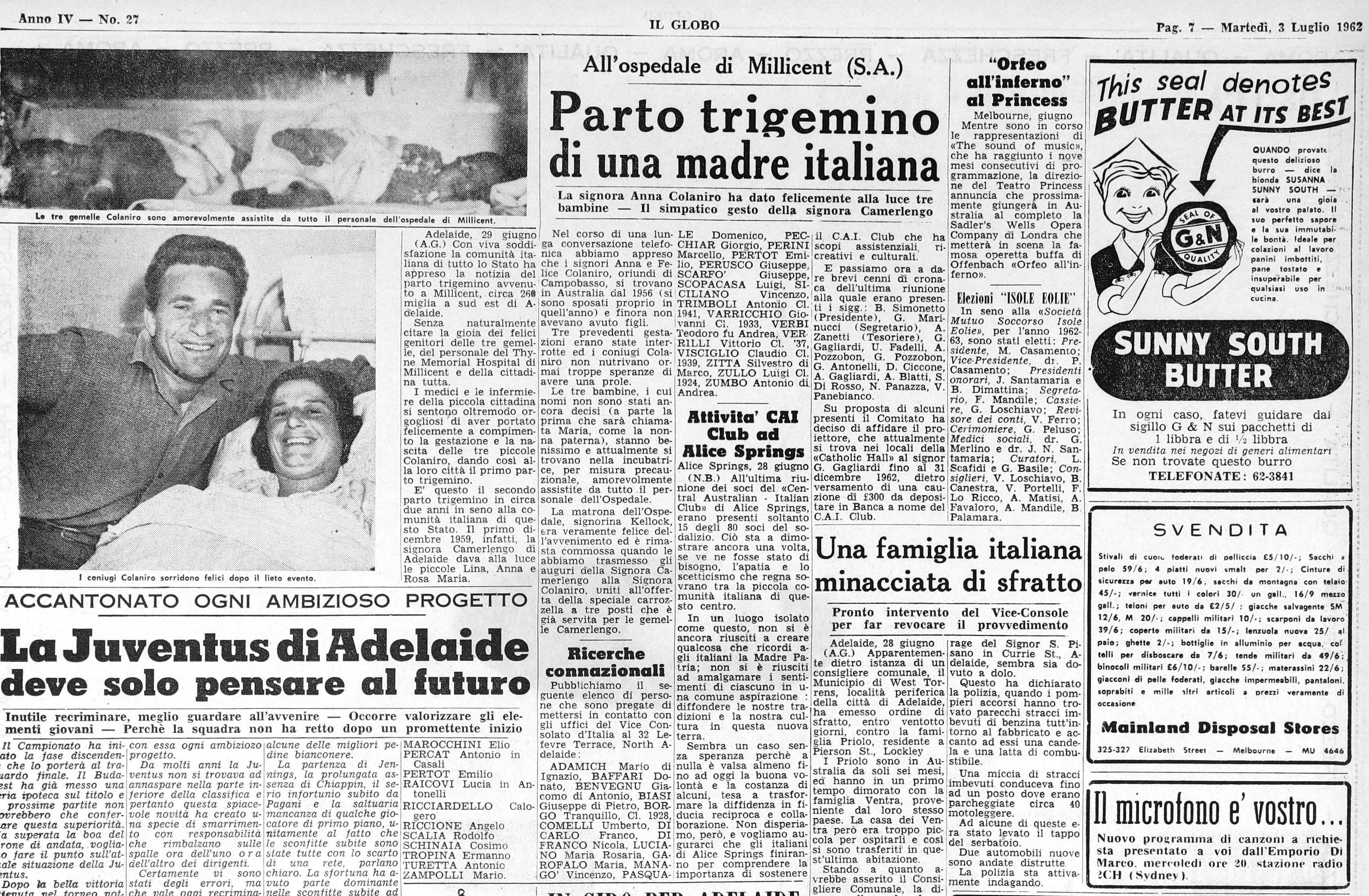 Italian couple welcome triplets in Millicent — Il Globo